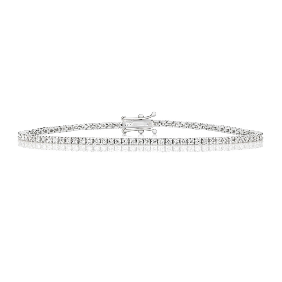 Diamond Tennis Bracelet In 18ct White Gold 1 70ct Hockley Jewellers